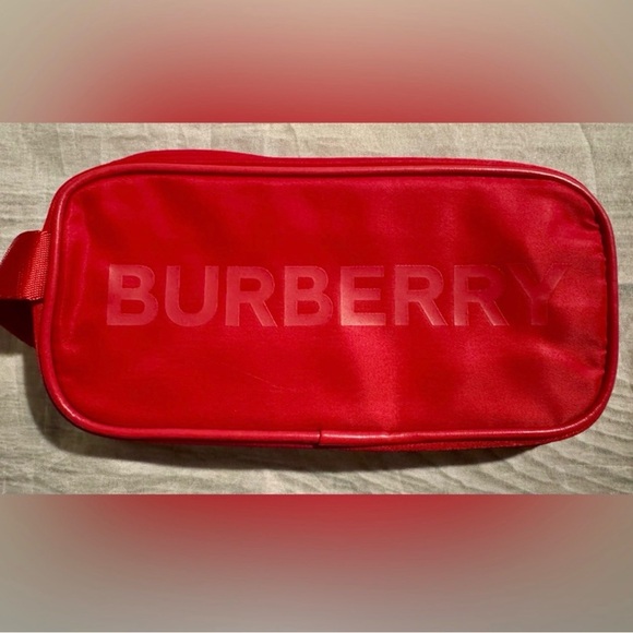 Burberry | Bags | Burberrybold Red Toiletry Bag | Poshmark